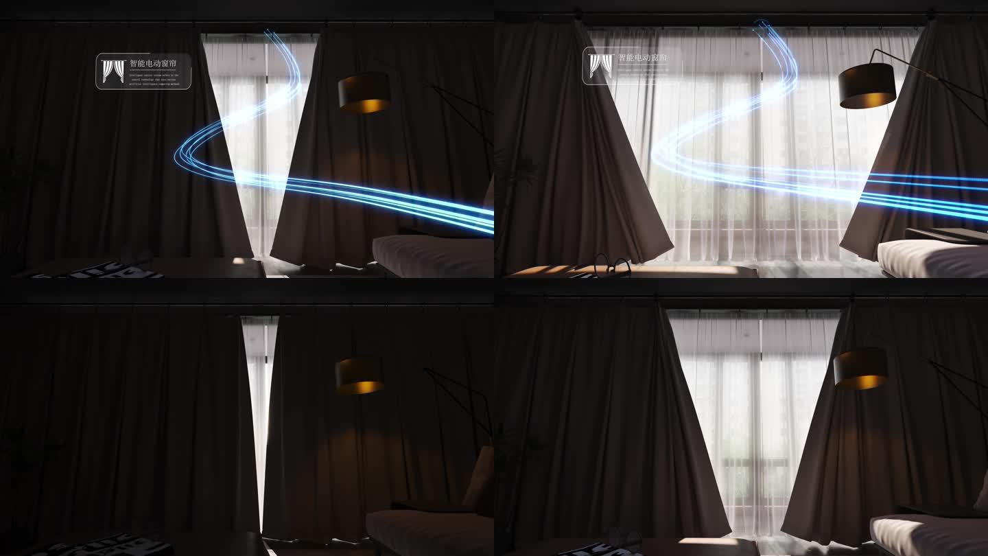 【4k】电动窗帘_视频素材下载