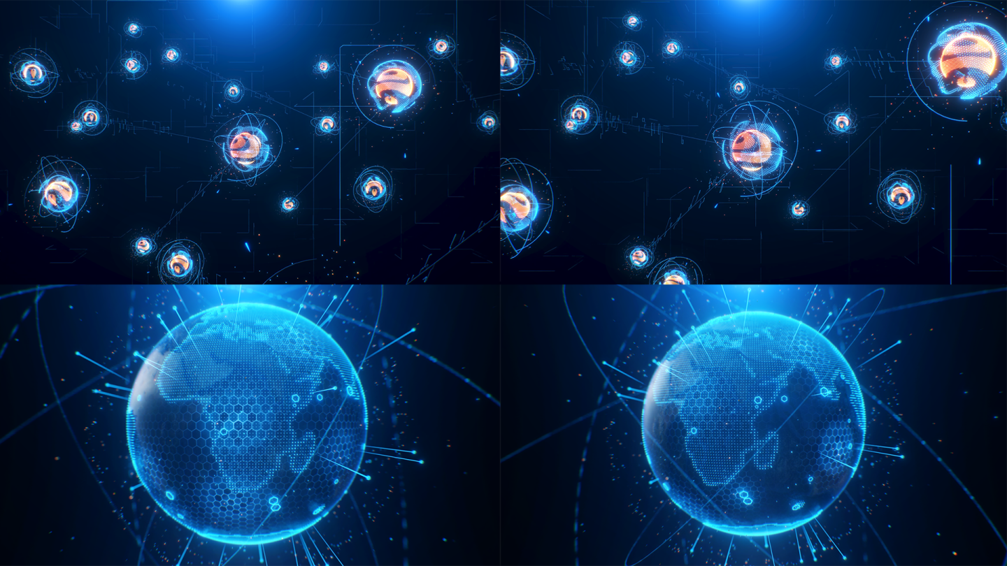 科技HUD地球穿梭AE_C4D模型下载
