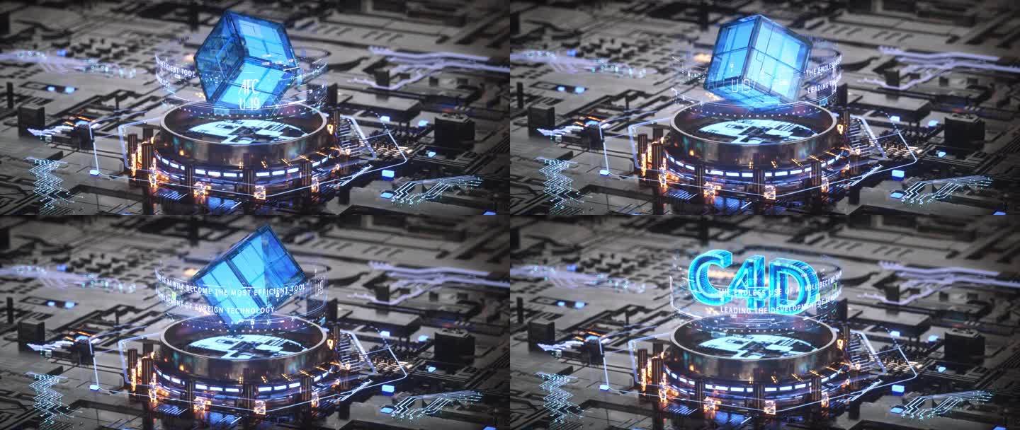 HUD高科技芯片核心场景C4D工程_C4D模型下载_编号:29193653_光厂(VJ师网) www.vjshi.com