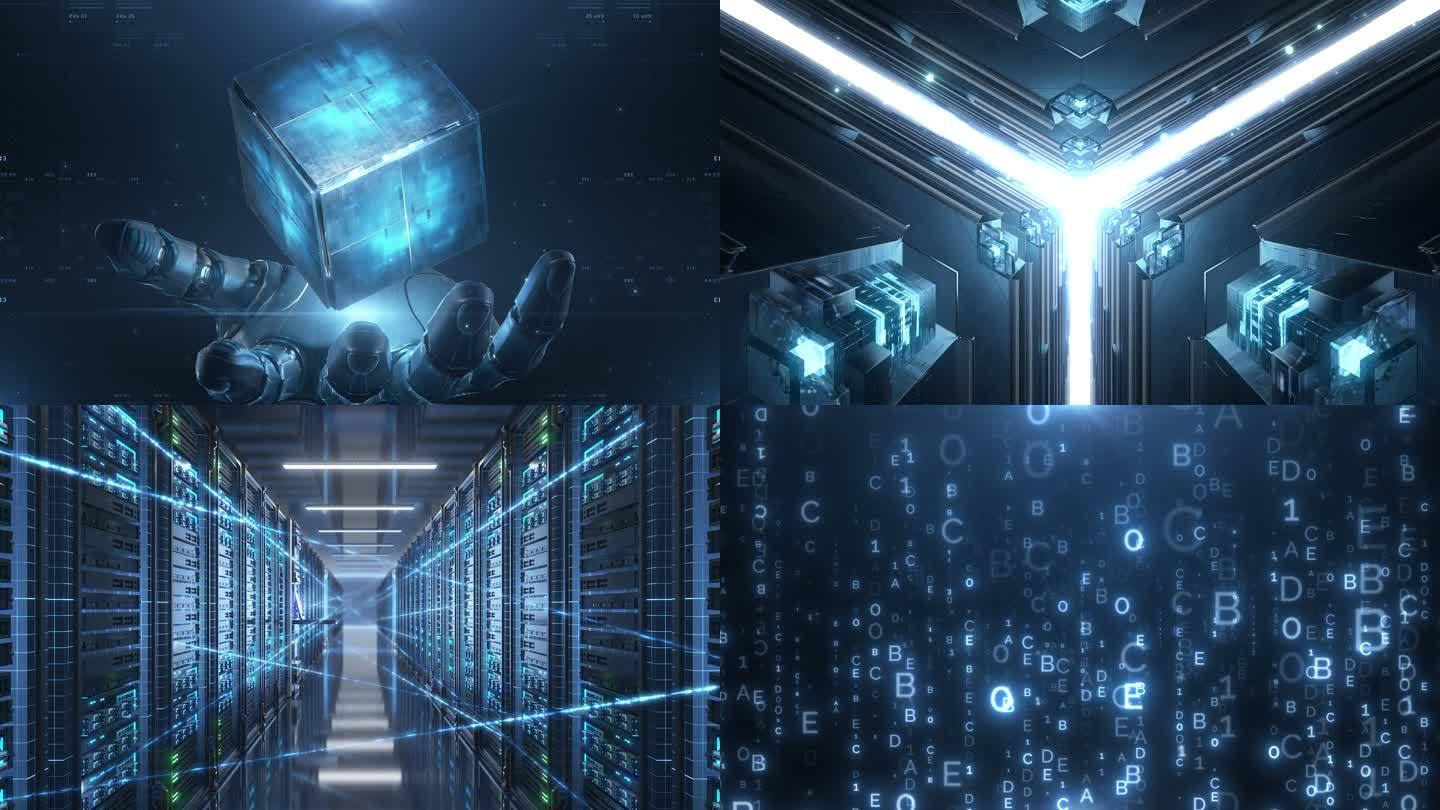 科技互联网AI智能大数据片头AE-C4D_AE模板下载