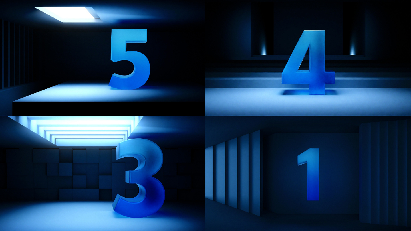 原创4K大气倒计时片头AE+C4D_AE模板下载