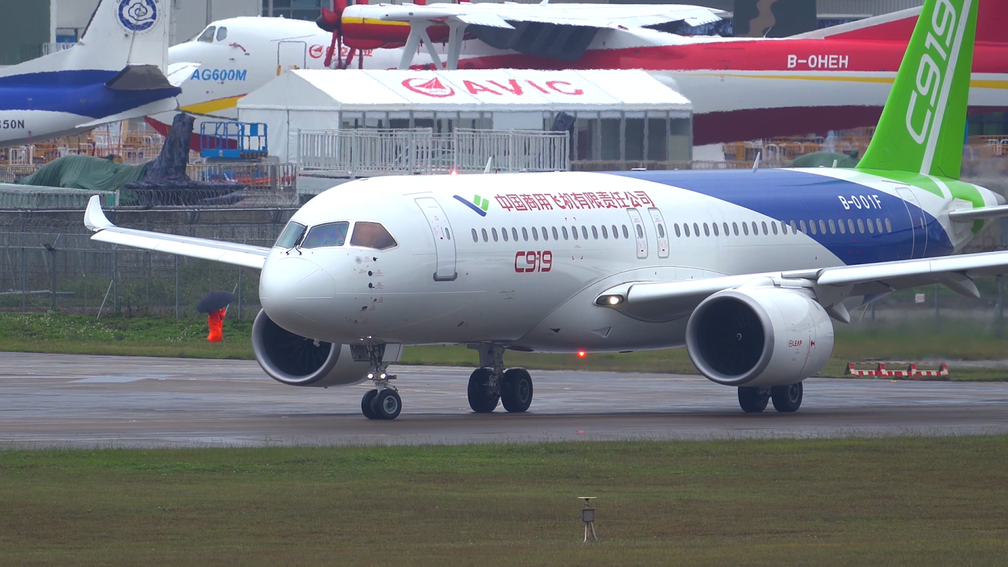 C919国产大飞机_起飞降落全过程_视频素材下载