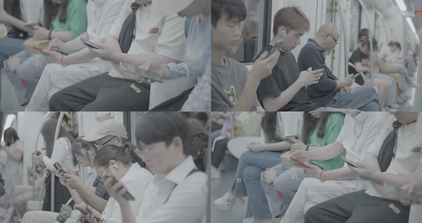 地铁玩手机slog3_视频素材下载