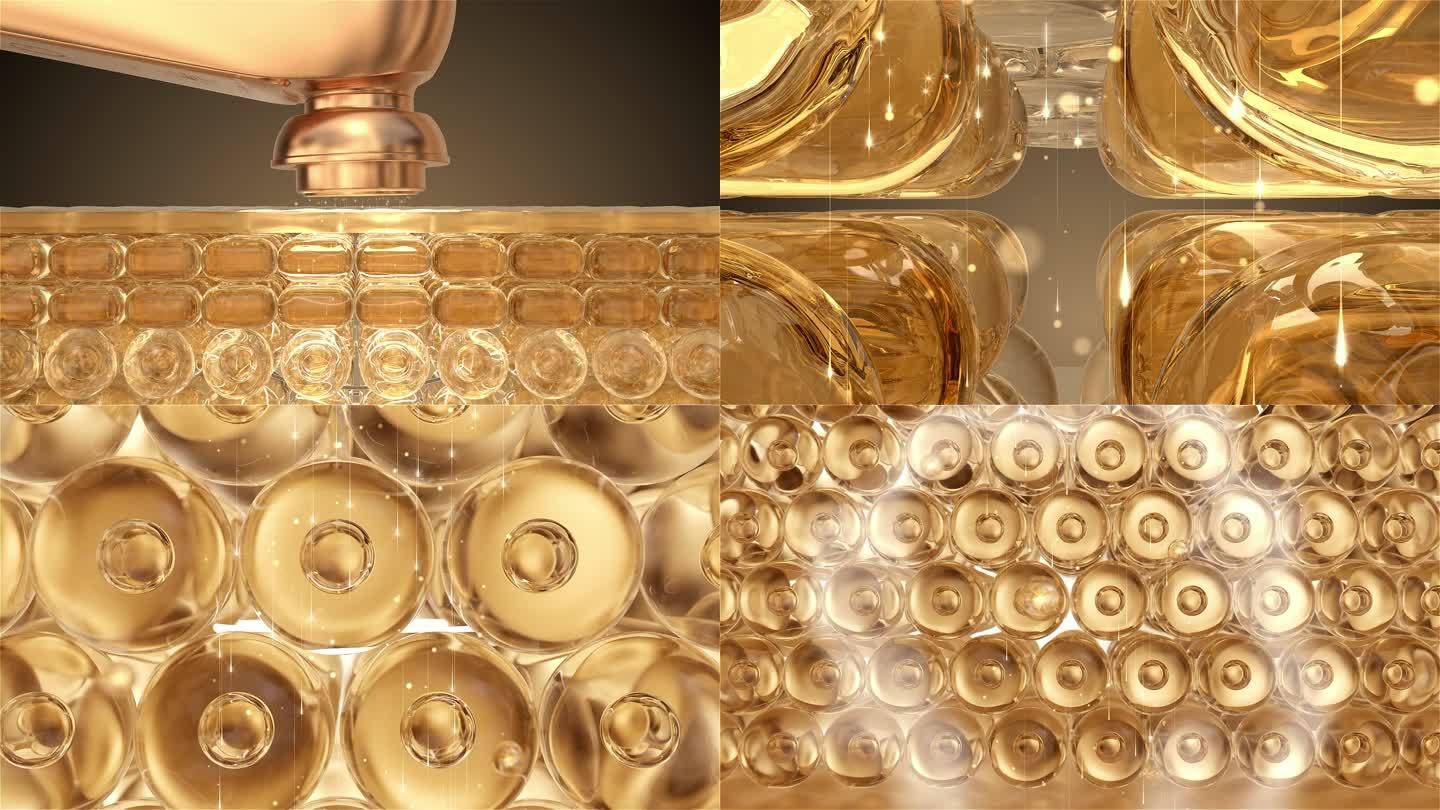 金色美容仪器皮肤修复细胞C4D+AE_C4D模型下载