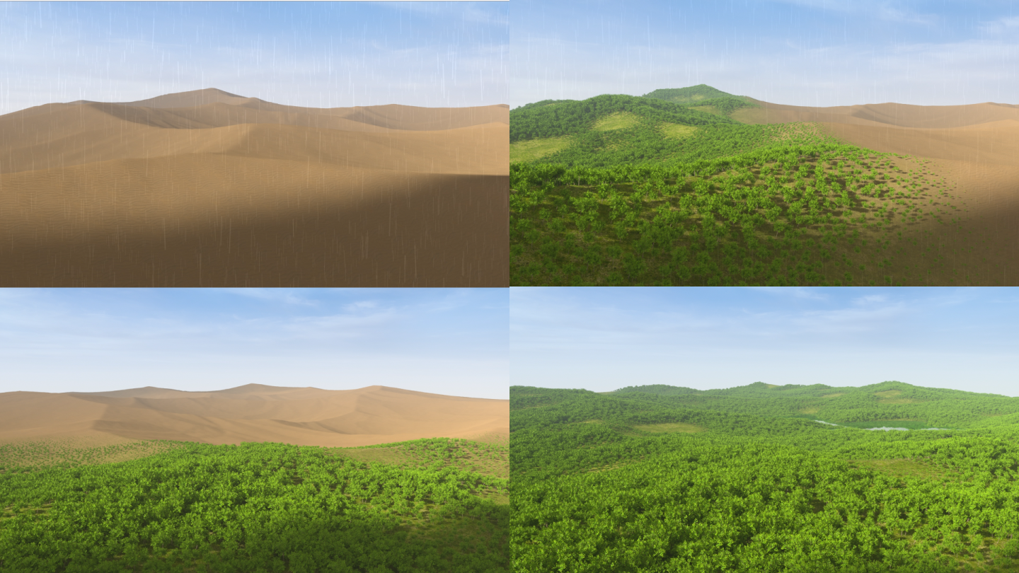 沙漠变绿洲三维动画C4D+AE工程_C4D模型下载