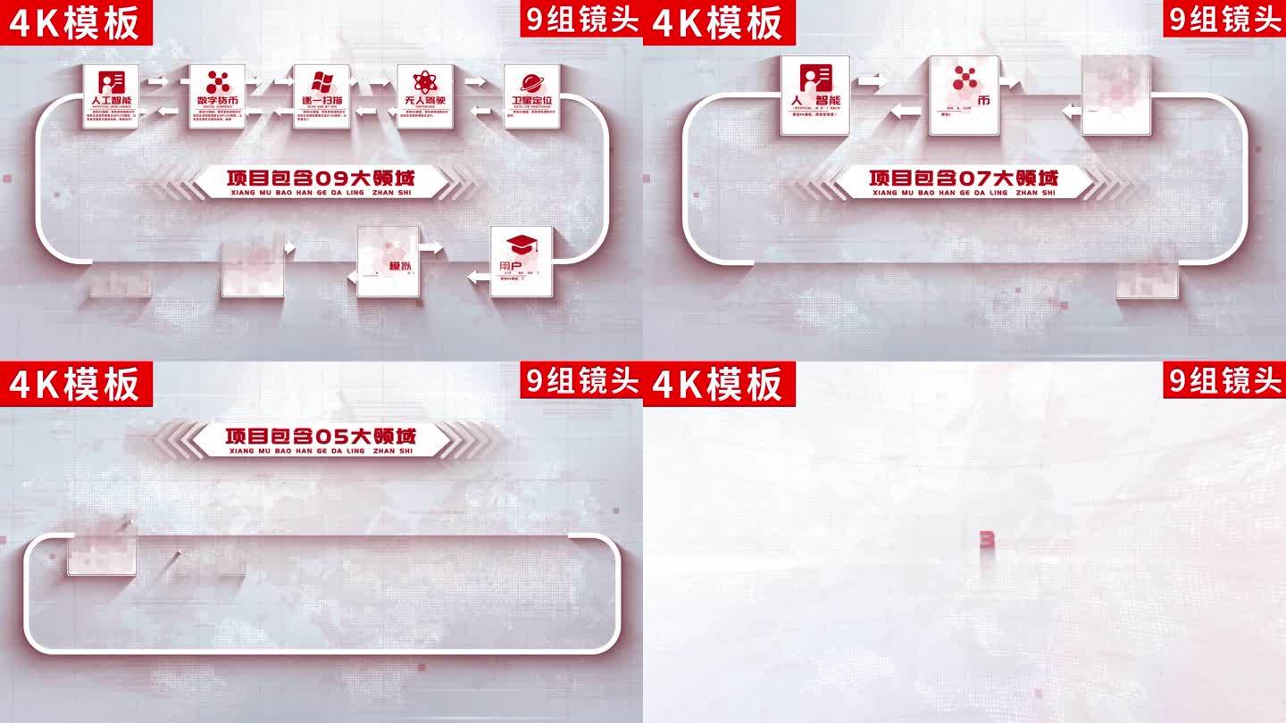 2-10-商务红色分类展示ae模板4K_AE模板下载