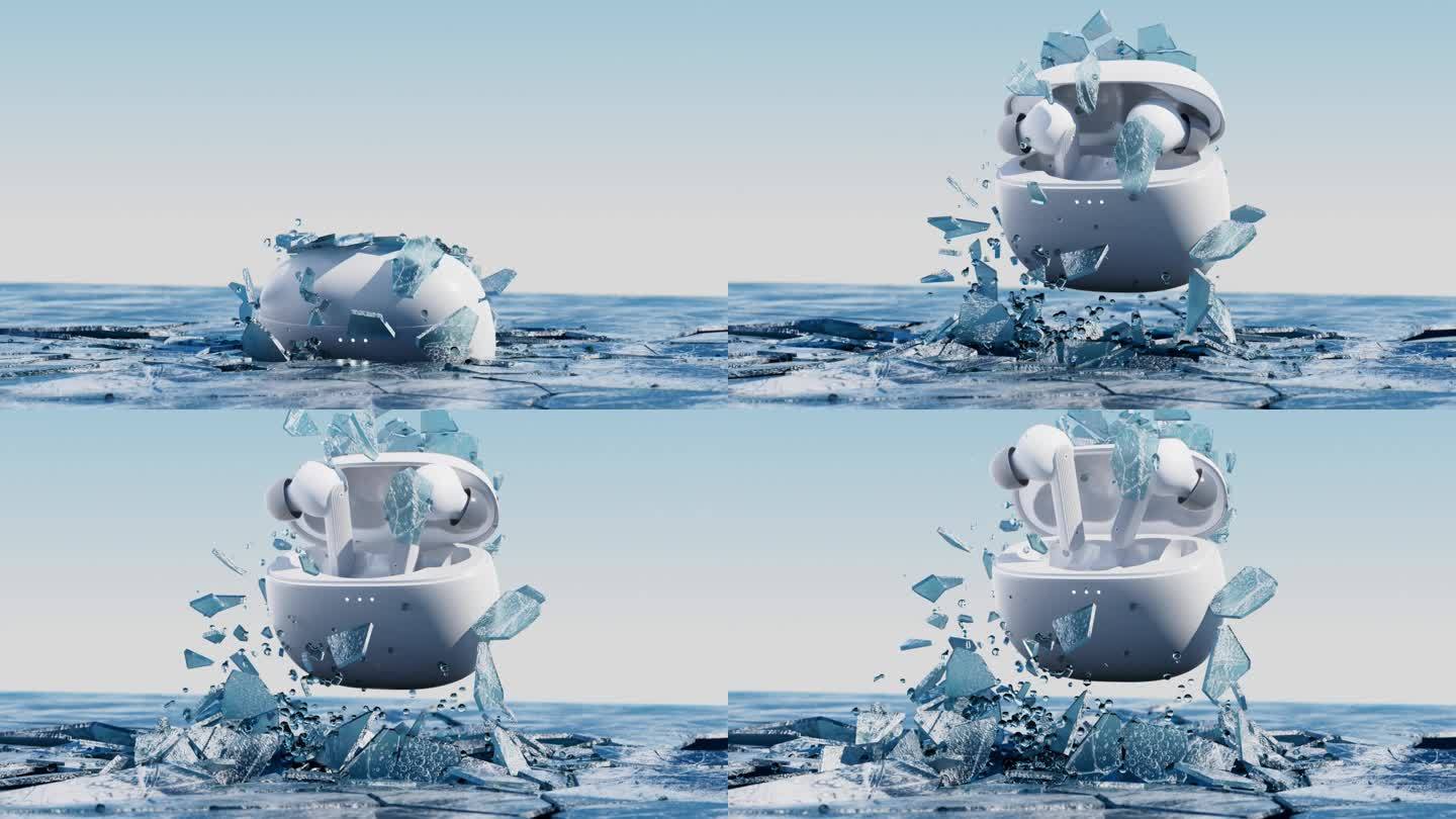 耳机破冰特效C4D_C4D模型下载