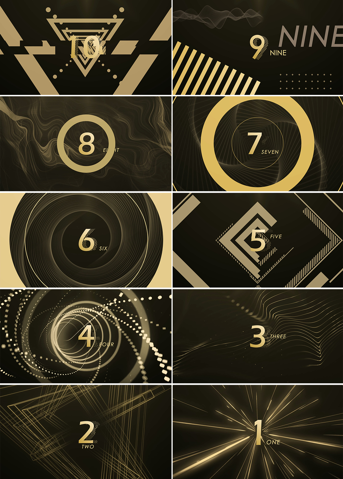 时尚动感金色倒计时_AE模板下载