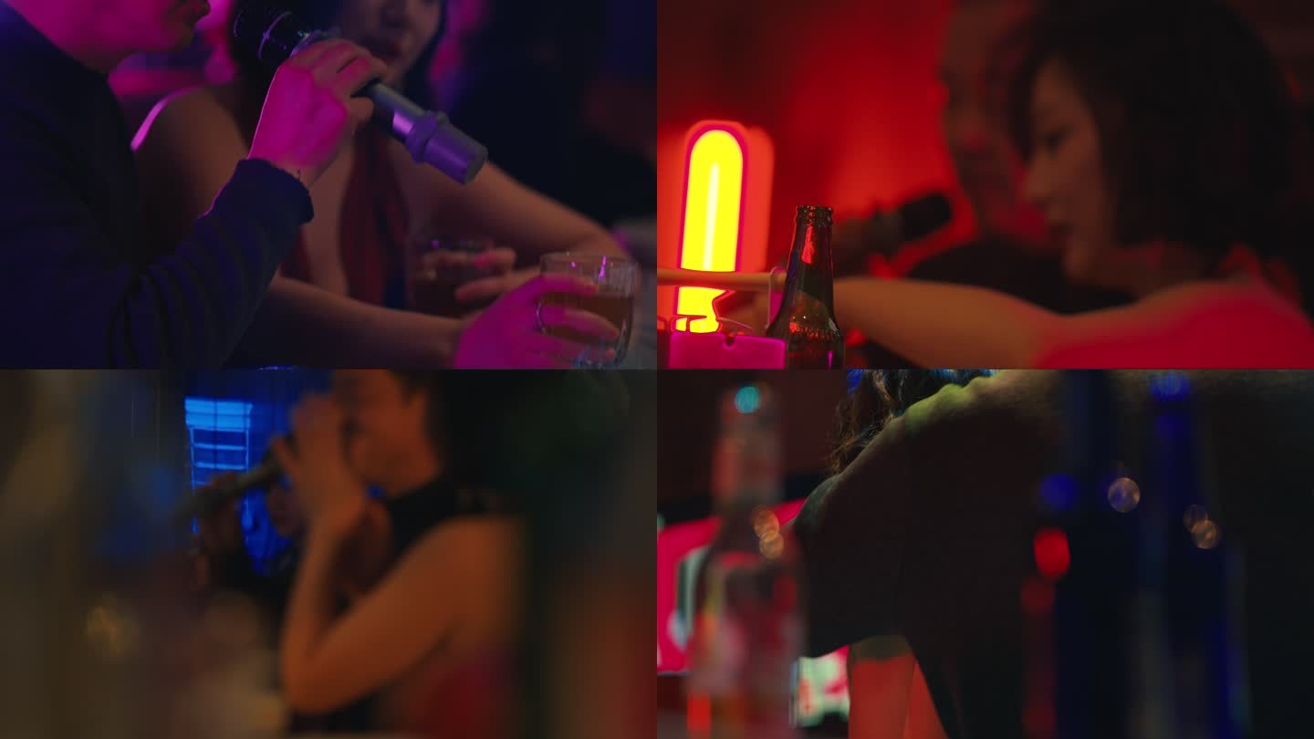4K酒吧ktv消费小姐作陪包养情人_视频素材下载