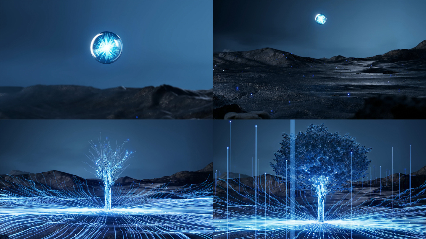 【无插件】科技之树数据脉络AE+C4D_AE模板下载