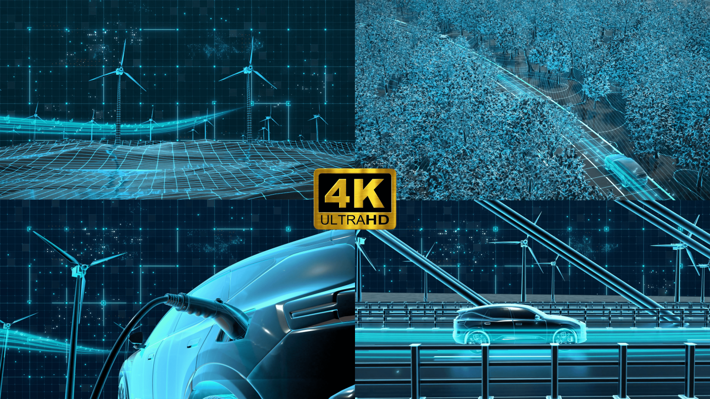 新能源汽车行驶风力发电_AEC4D工程_C4D模型下载